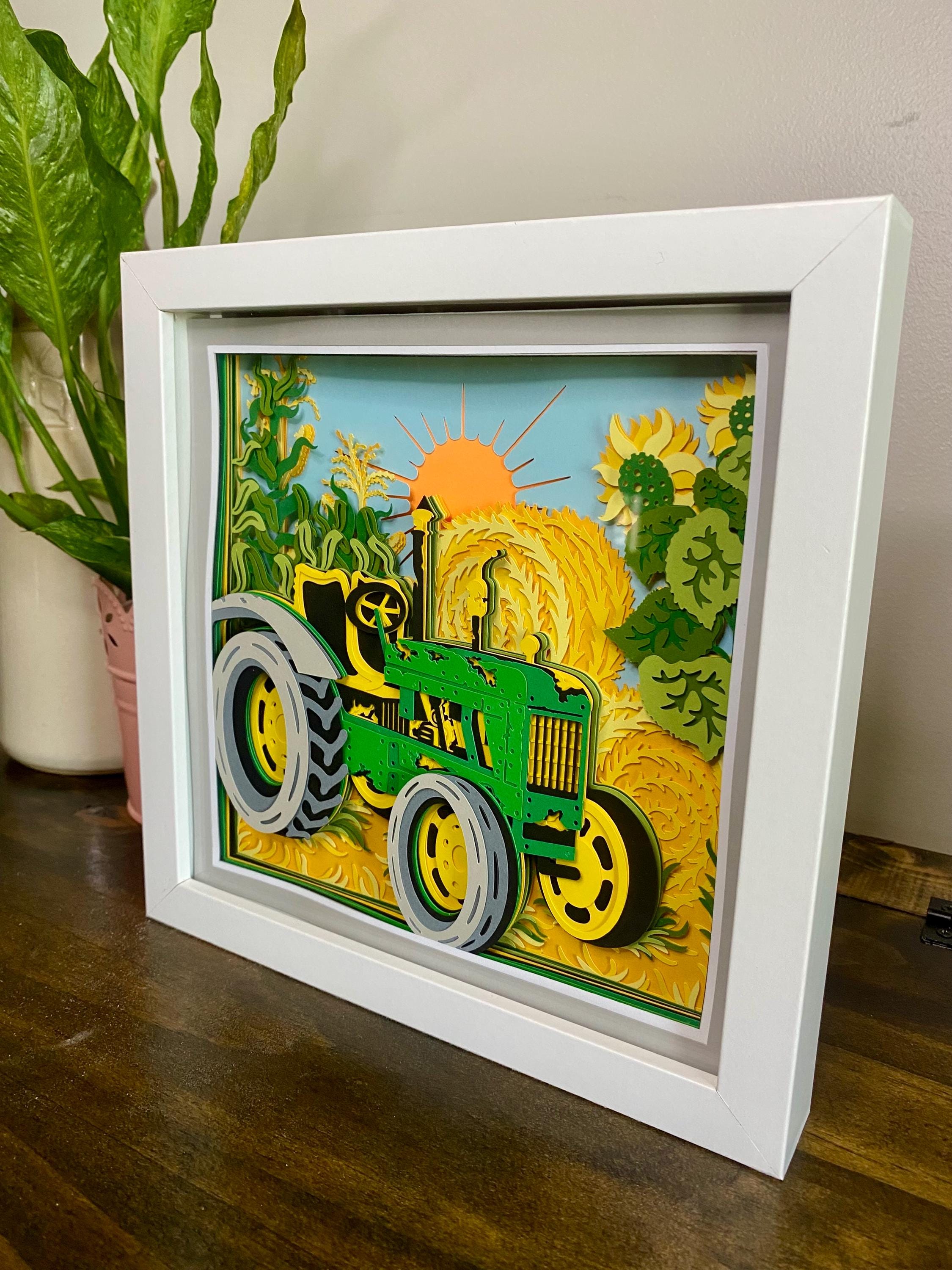 3D John Deere Shadowbox: Layered Paper Wall Art, 12x12 - Etsy