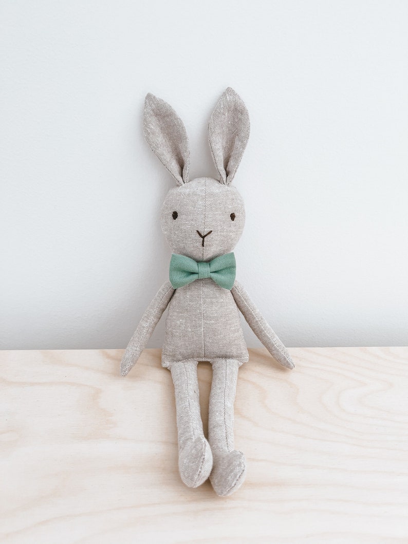 Stuffed Natural Linen Bunny Baby Toy Soft Play - Etsy