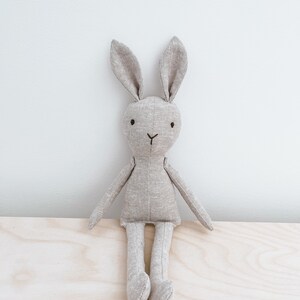 Stuffed Natural Linen Bunny Baby Toy Soft Play - Etsy