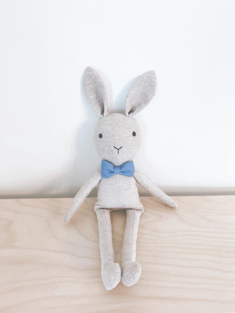 Stuffed Natural Linen Bunny Baby Toy Soft Play - Etsy