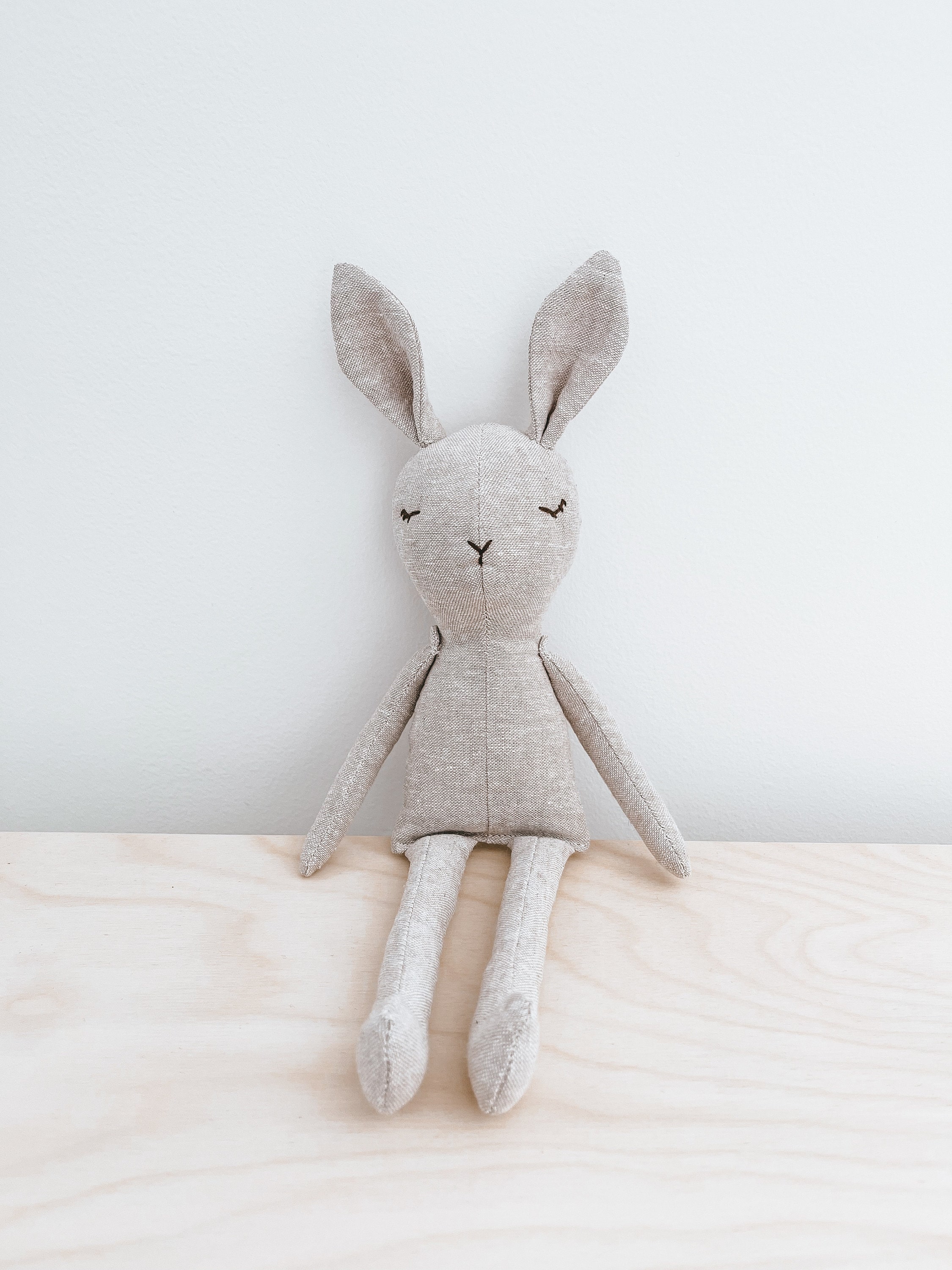 Stuffed Natural Linen Bunny Baby Toy Soft Play - Etsy