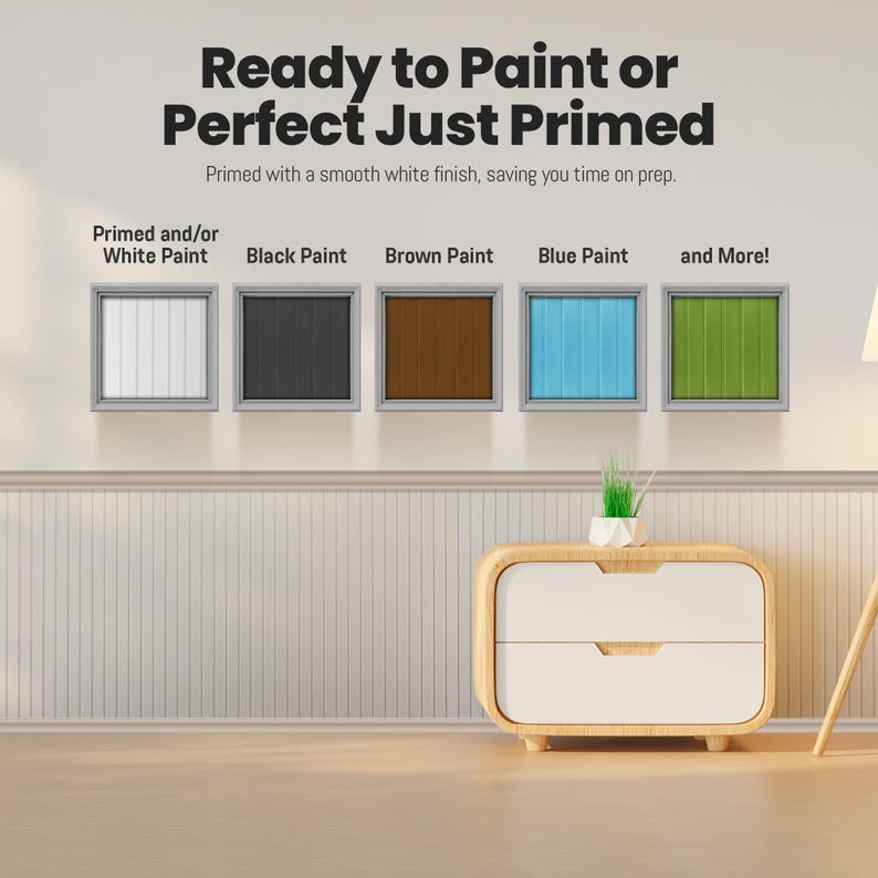 Beadboard Wainscoting Panels - Reversible Primed Pine Tongue & Groove ...