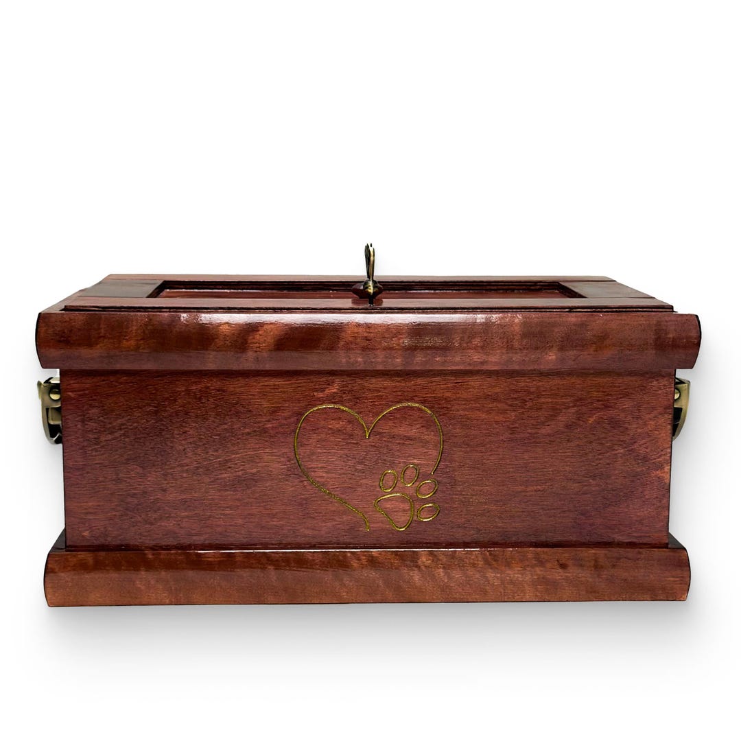 Wooden Small Pet Casket - 20” Handmade Pet Funeral Casket, Burial Casket Box for Pets, Pet ...