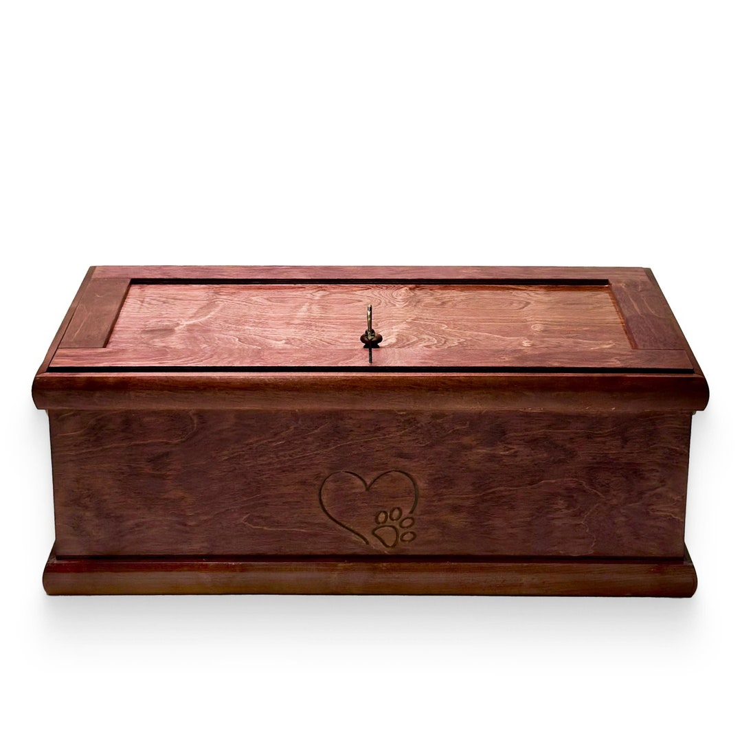 Large Pet Casket , Handmade Wooden Pet Caskets for Large Dogs , Coffin Burial Box , Wood ...