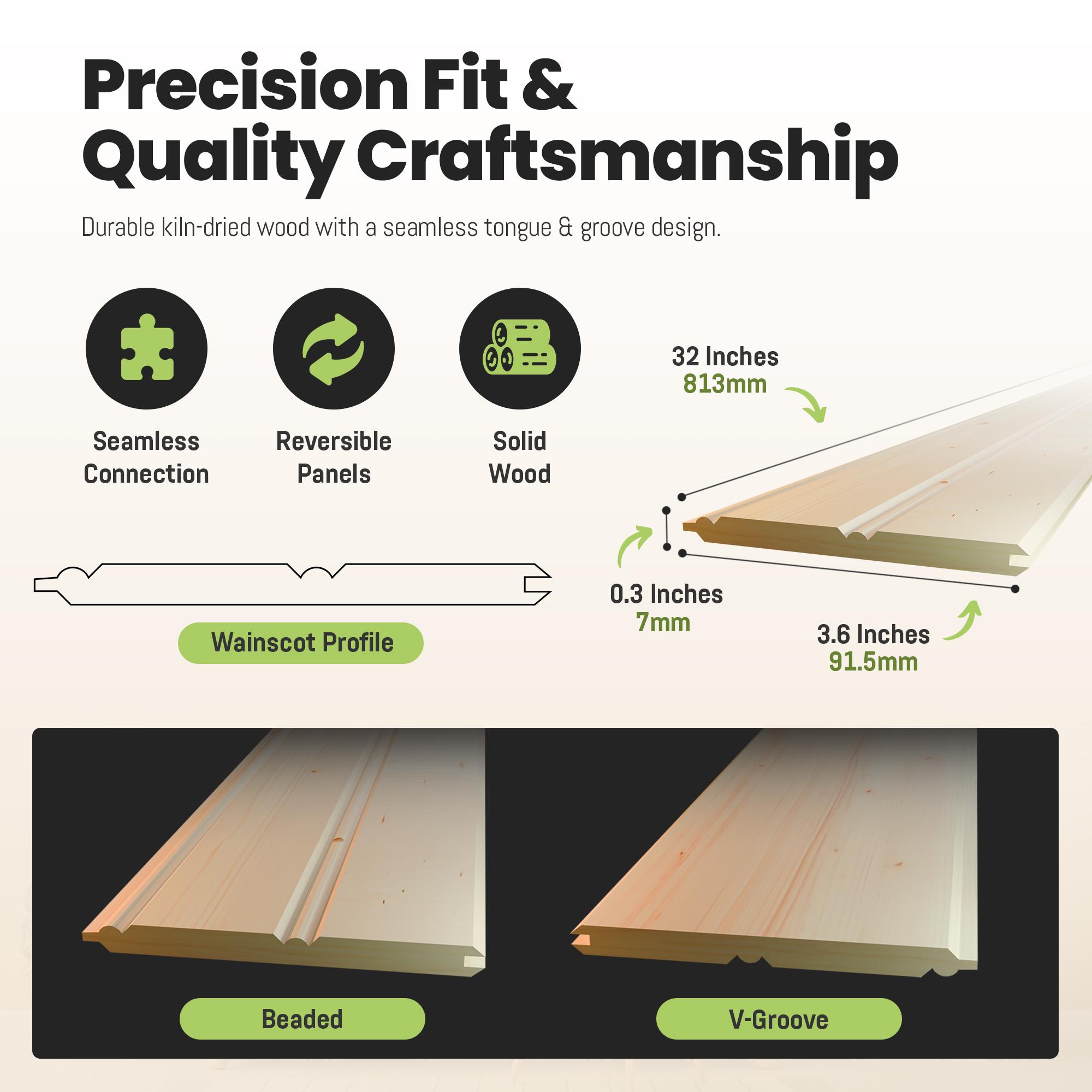 Wainscot Knotty Pine Tongue and Groove Double-sided Beaded V-edge ...