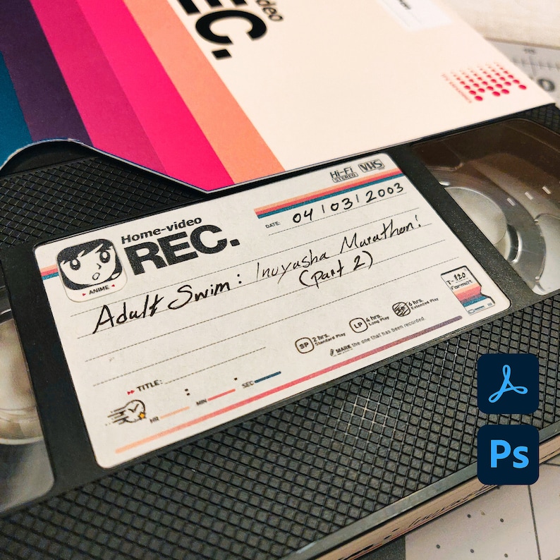 VHS Universal Blank Custom Template Cover | Adobe Photoshop | Adobe ...