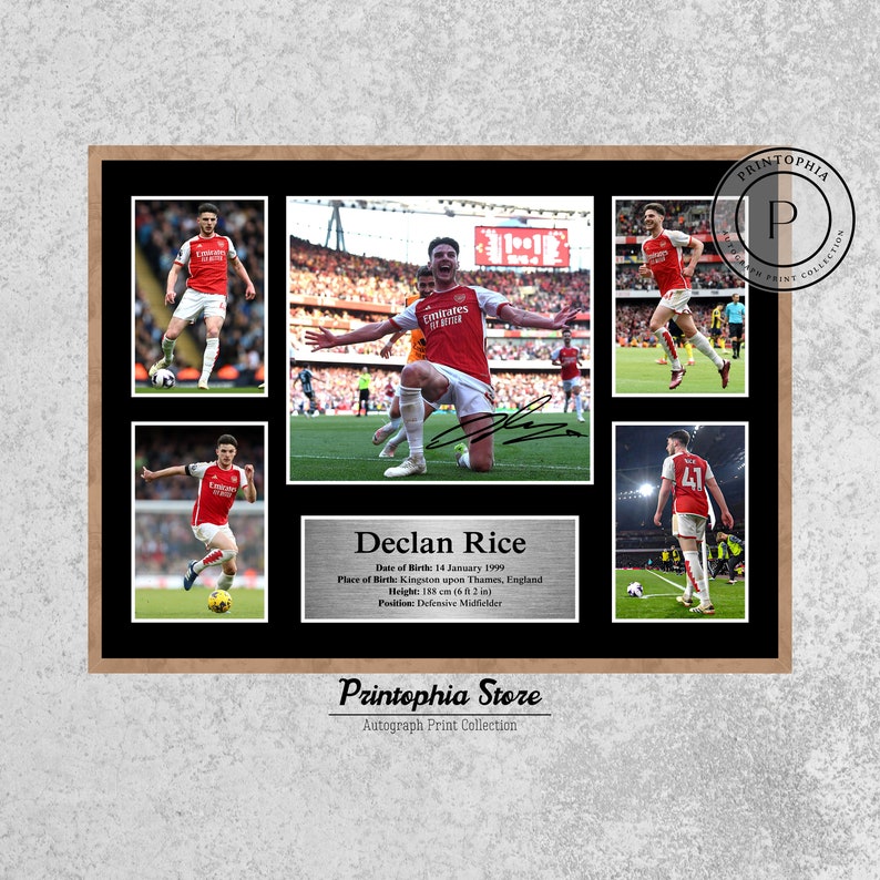 Declan Rice Autograph Poster, Printable Football Memorabilia, Arsenal ...