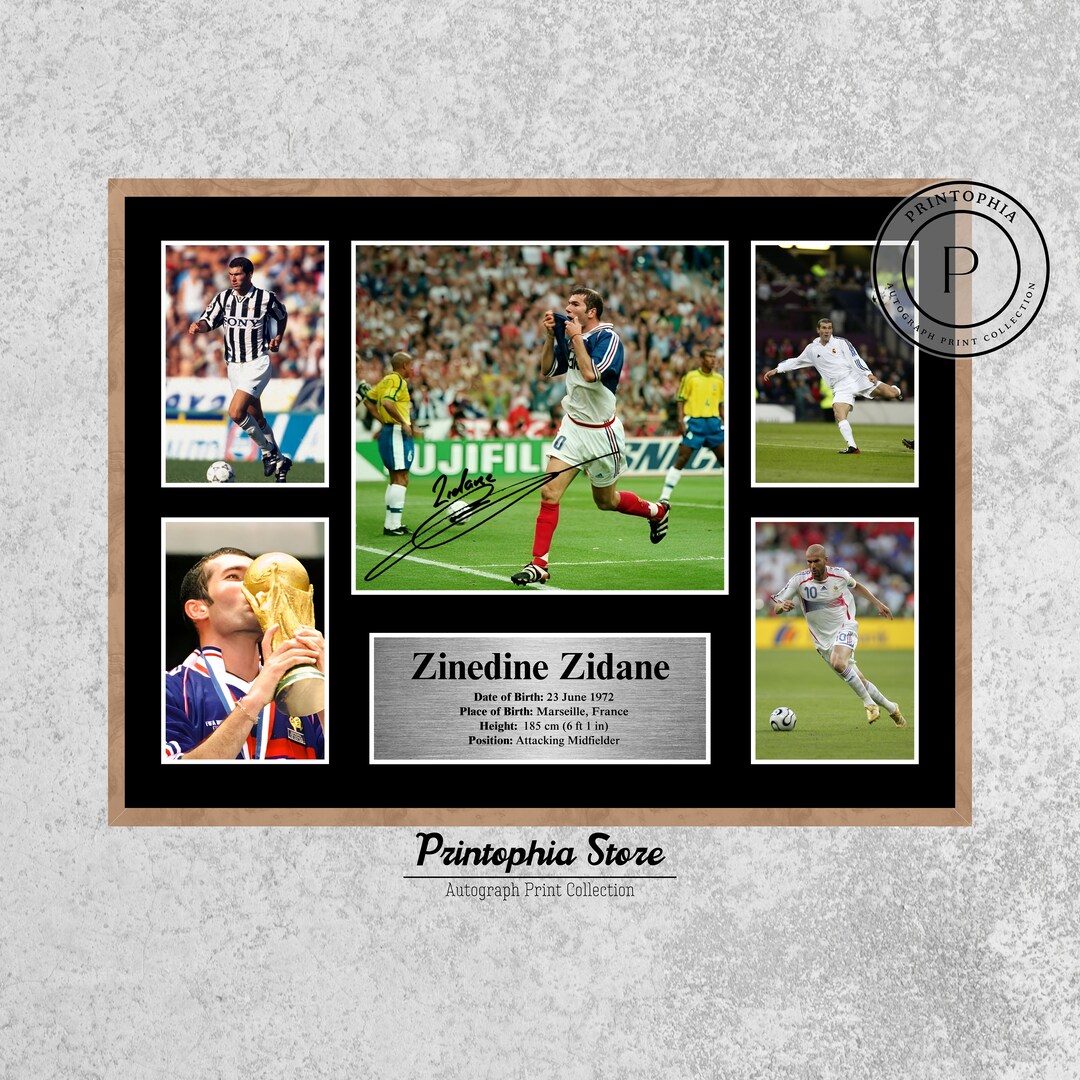Printable Zinedine Zidane Autograph Poster, Digital Download French ...