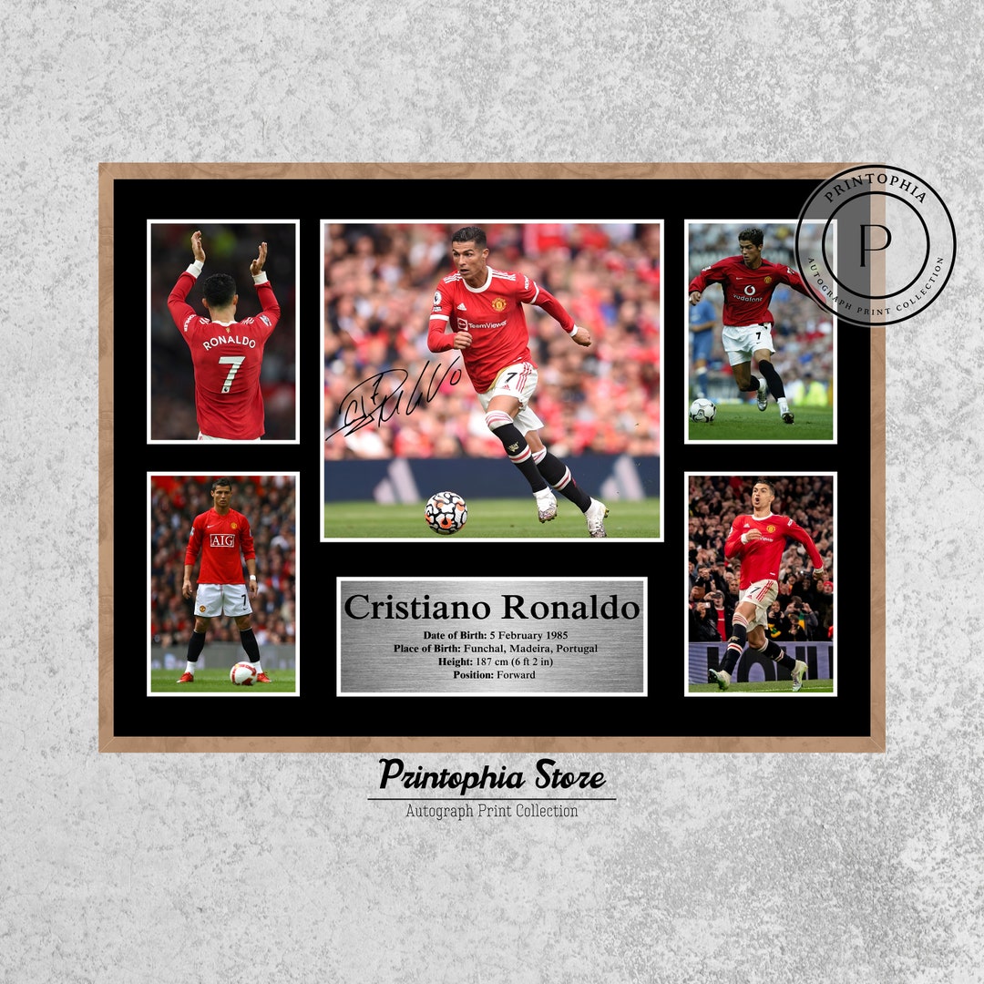 Ronaldo Signed Poster, Printable Soccer Wall Art Gift, Manchester ...