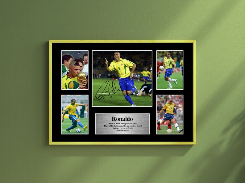 Brazilian Ronaldo Nazario Signed Poster, Printable R9 Soccer Wall Art ...