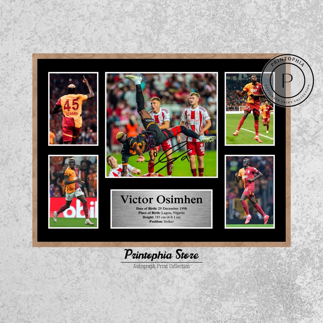 Victor Osimhen Signed Poster, Galatasaray Football Autograph Print ...