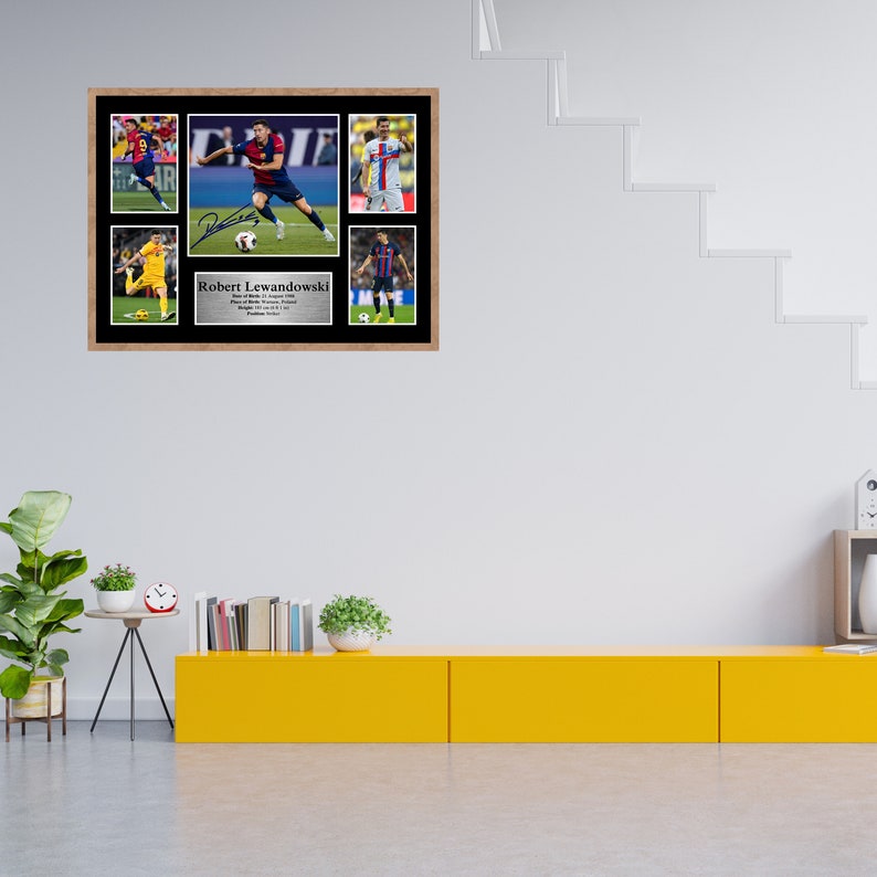 Printable Robert Lewandowski Signed Poster, Soccer Wall Art, Barcelona ...