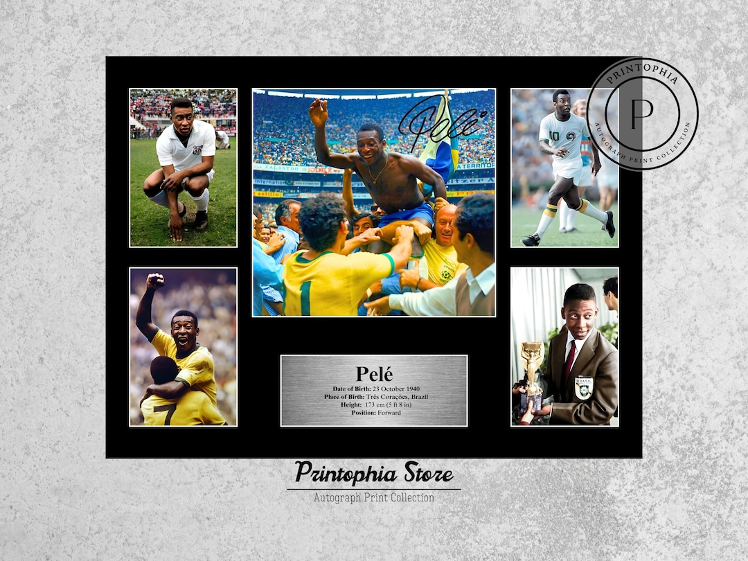 Pele Signed Poster, Printable Soccer Room Decor, Football Hero ...