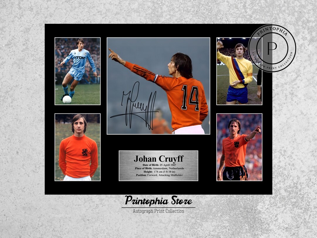 Johan Cruyff Signed Print, Printable Football Poster, Soccer Room Decor ...