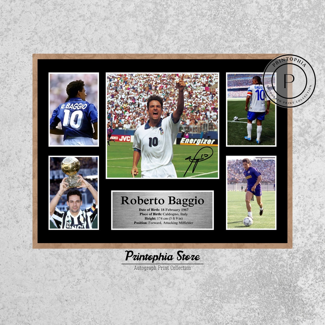 Printable Roberto Baggio Signed Poster, Italy Football Autograph Print ...