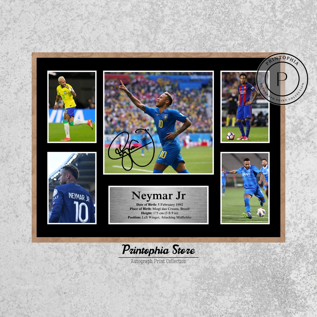Printable Neymar Jr Signed Poster, Brazil Football Autograph Print ...