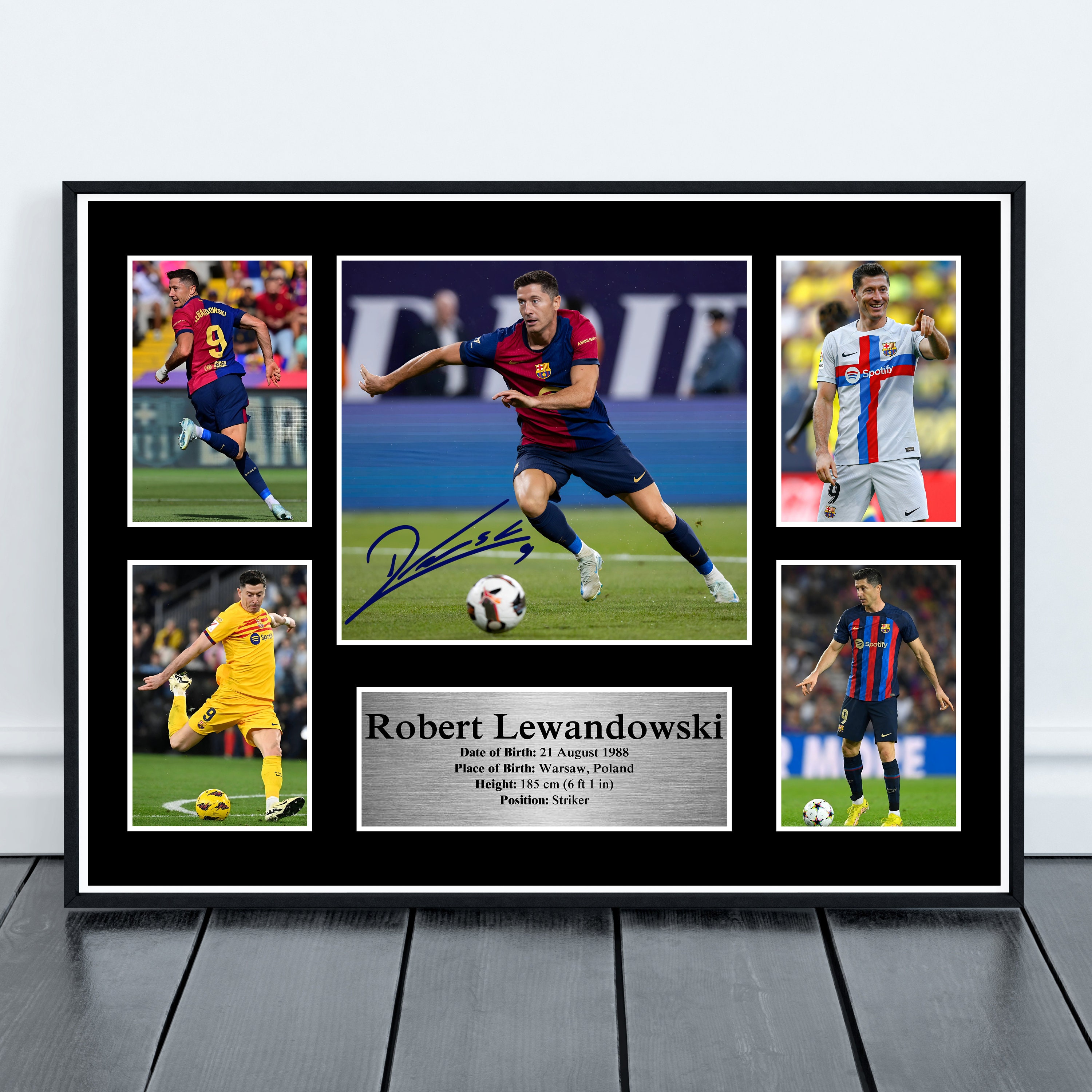 Printable Robert Lewandowski Signed Poster, Soccer Wall Art, Barcelona ...