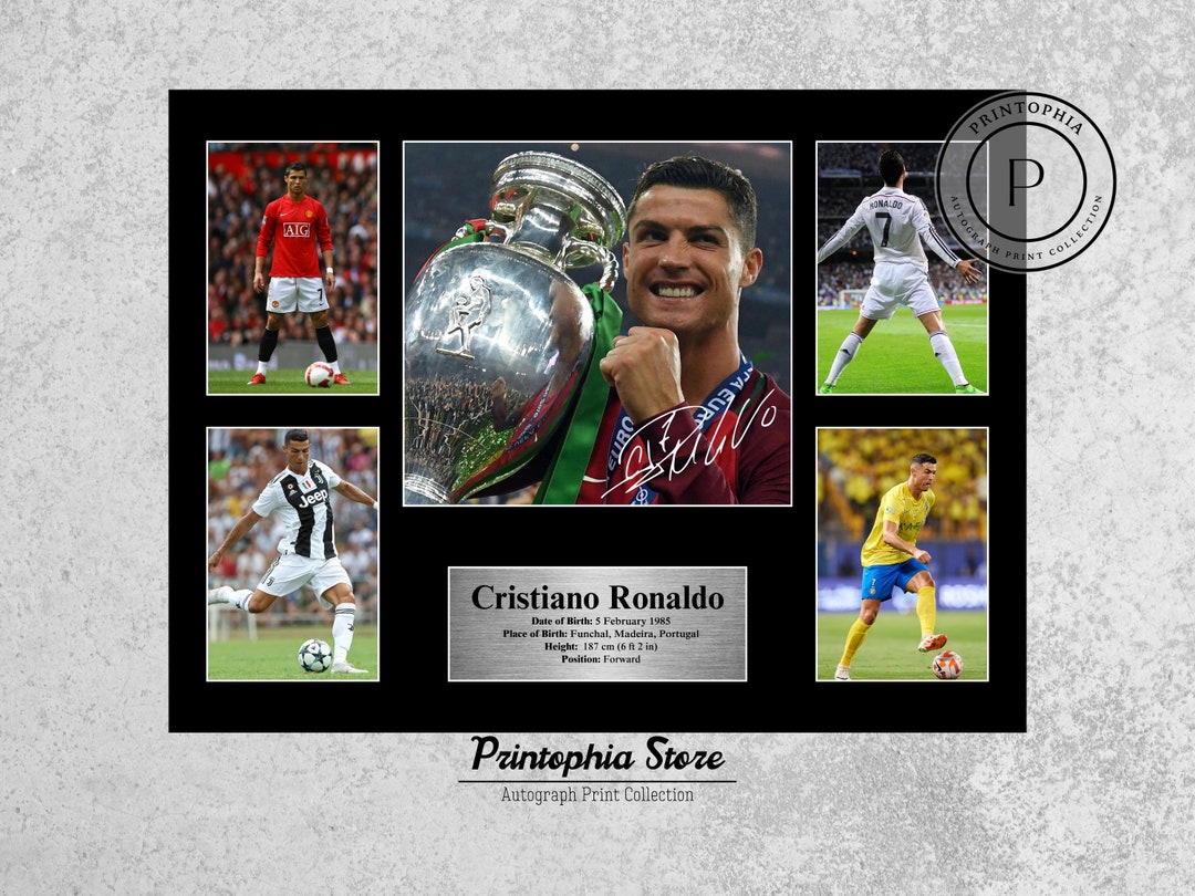 Ronaldo Signed Poster, Printable Soccer Wall Art Gift, Room Decor, CR7 ...