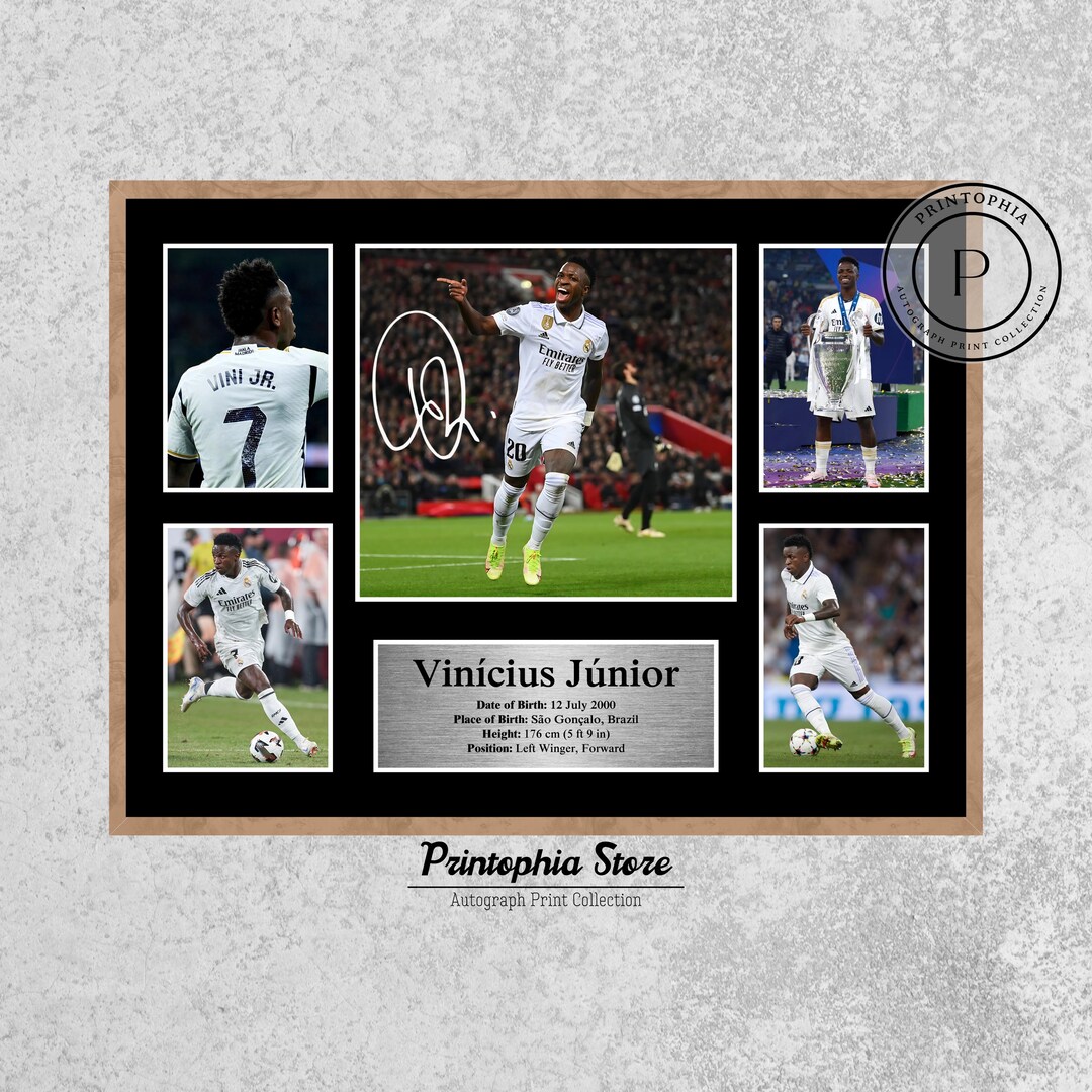 Digital Vinicius Jr Signed Poster, Football Autograph Print, Real ...