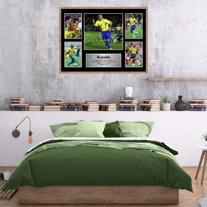 Brazilian Ronaldo Nazario Signed Poster, Printable R9 Soccer Wall Art ...