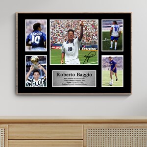 Printable Roberto Baggio Signed Poster, Italy Football Autograph Print ...