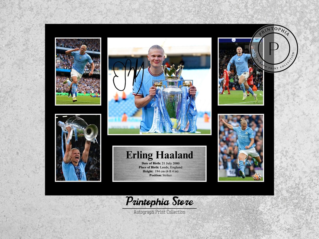 Printable Haaland Signed Poster, Football Wall Art Gift, Digital ...