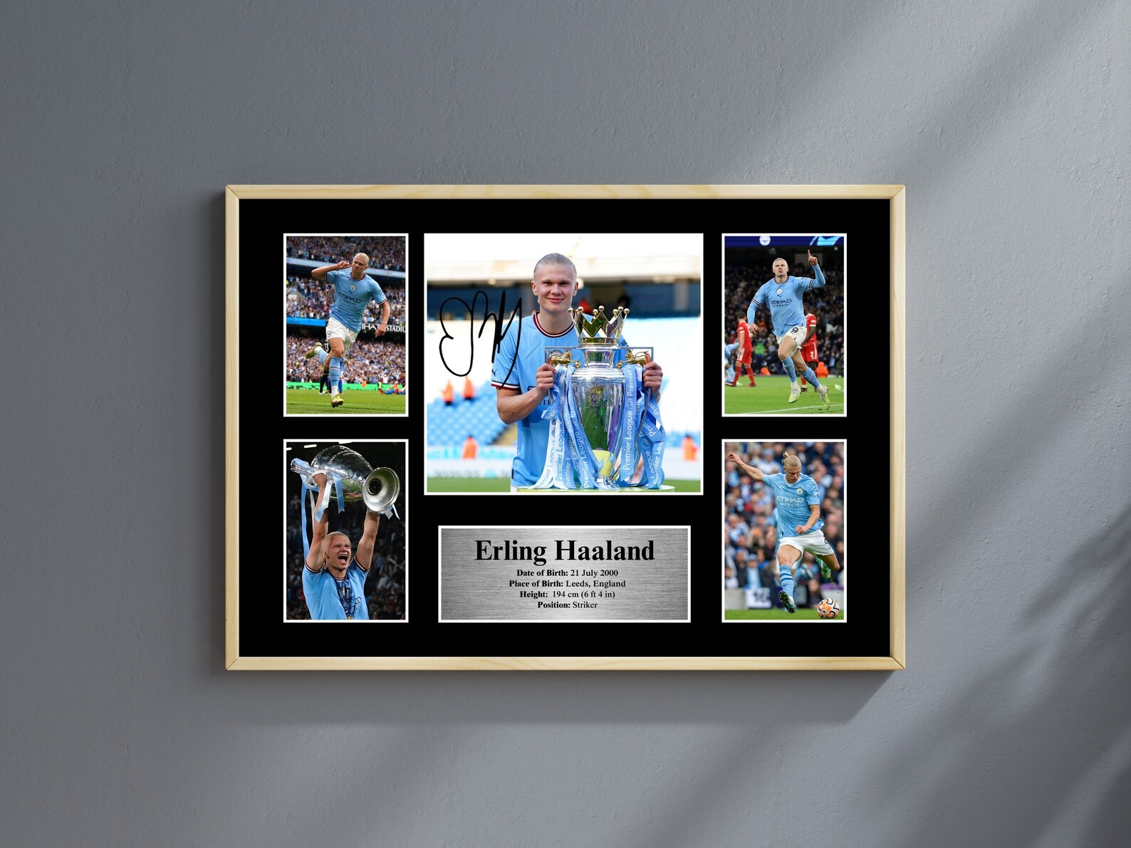 Printable Haaland Signed Poster, Football Wall Art Gift, Digital ...