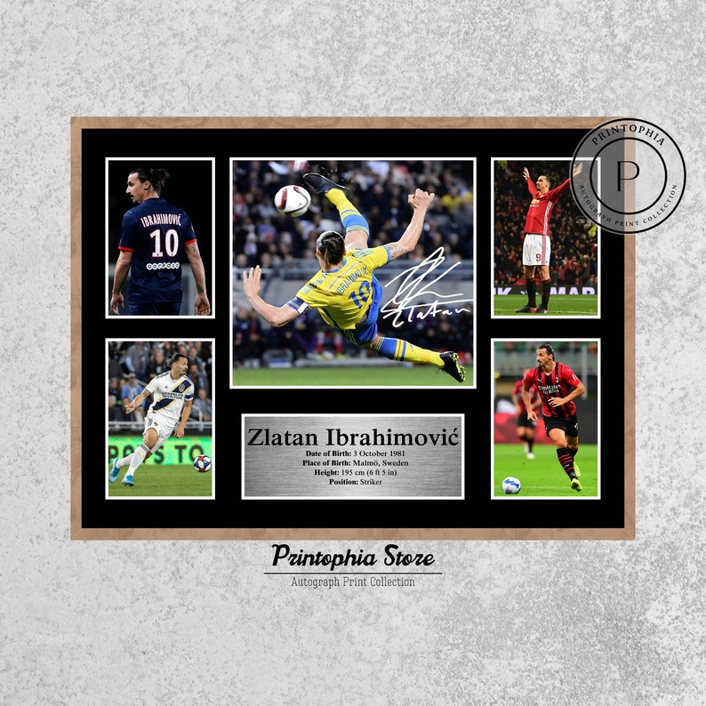 Zlatan Ibrahimovic Signed Poster, Printable Sweden Football Autograph ...