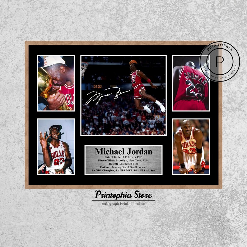 Michael Jordan Signed Poster, Printable NBA GOAT Wall Art Gift, Digital ...