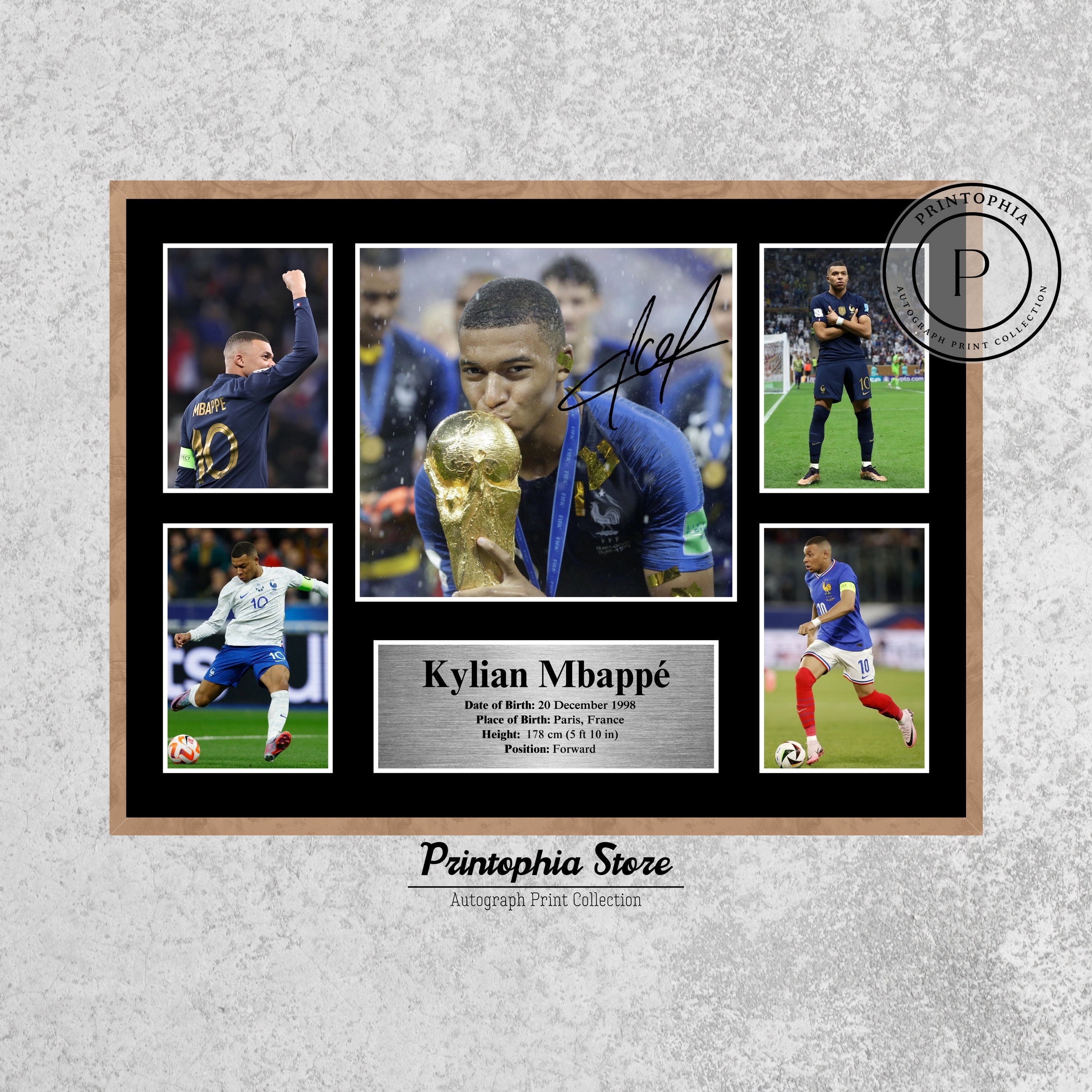 Mbappe Signed Digital Print, France Football Autograph Poster ...