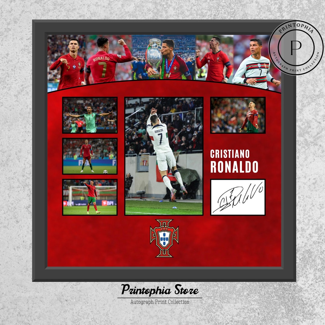 Ronaldo Signed Poster, Printable Football Wall Art Gift, CR7 Autograph ...
