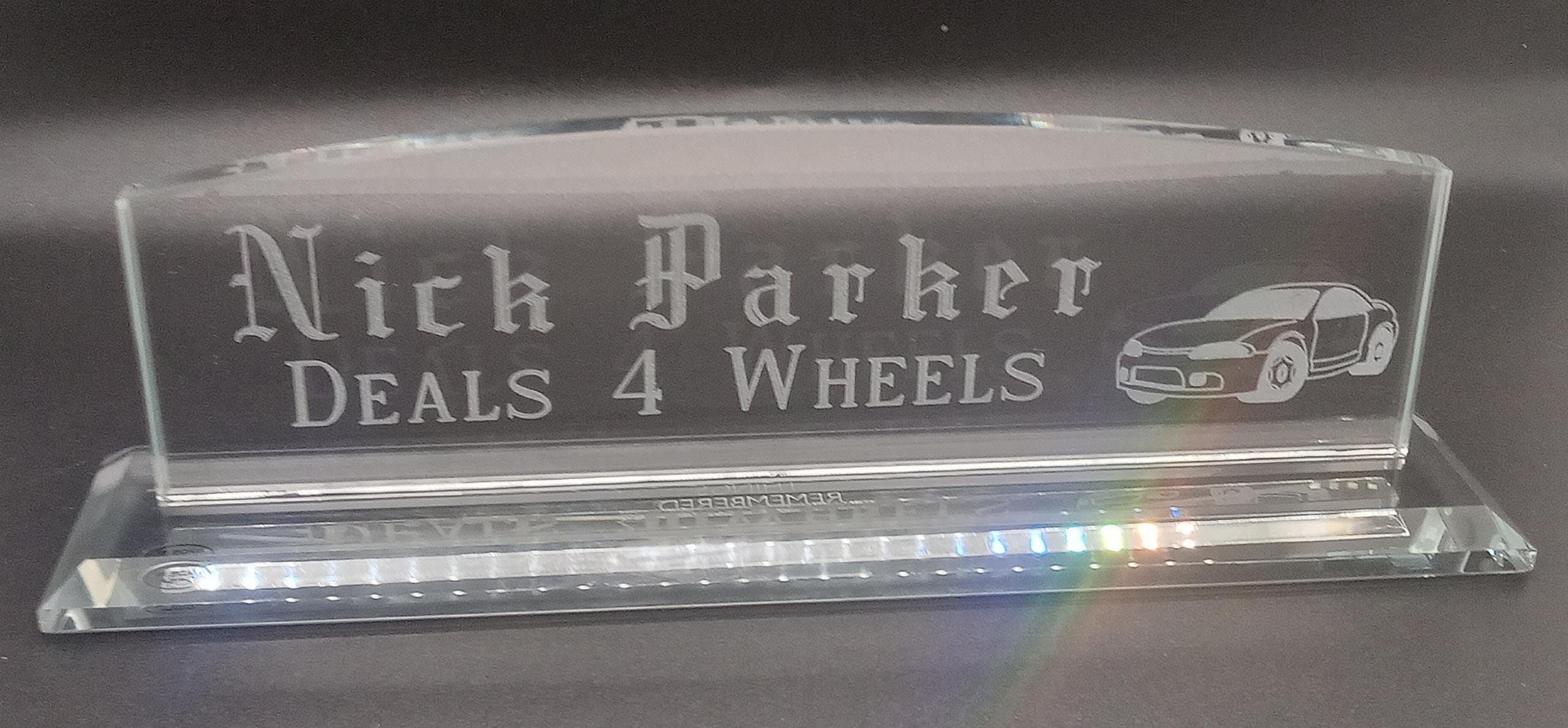 Crystal Desk Name Plate Engraved and Personalized - Etsy