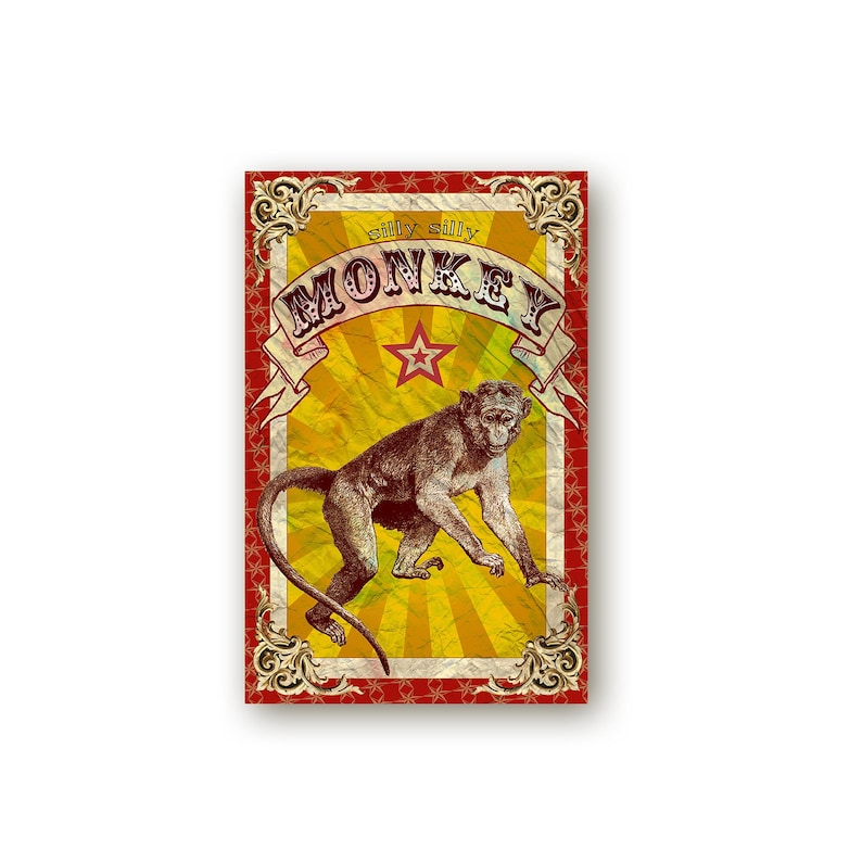 11 X 17 Inch Circus Monkey Poster Print - Etsy