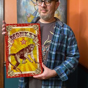 11 X 17 Inch Circus Monkey Poster Print - Etsy