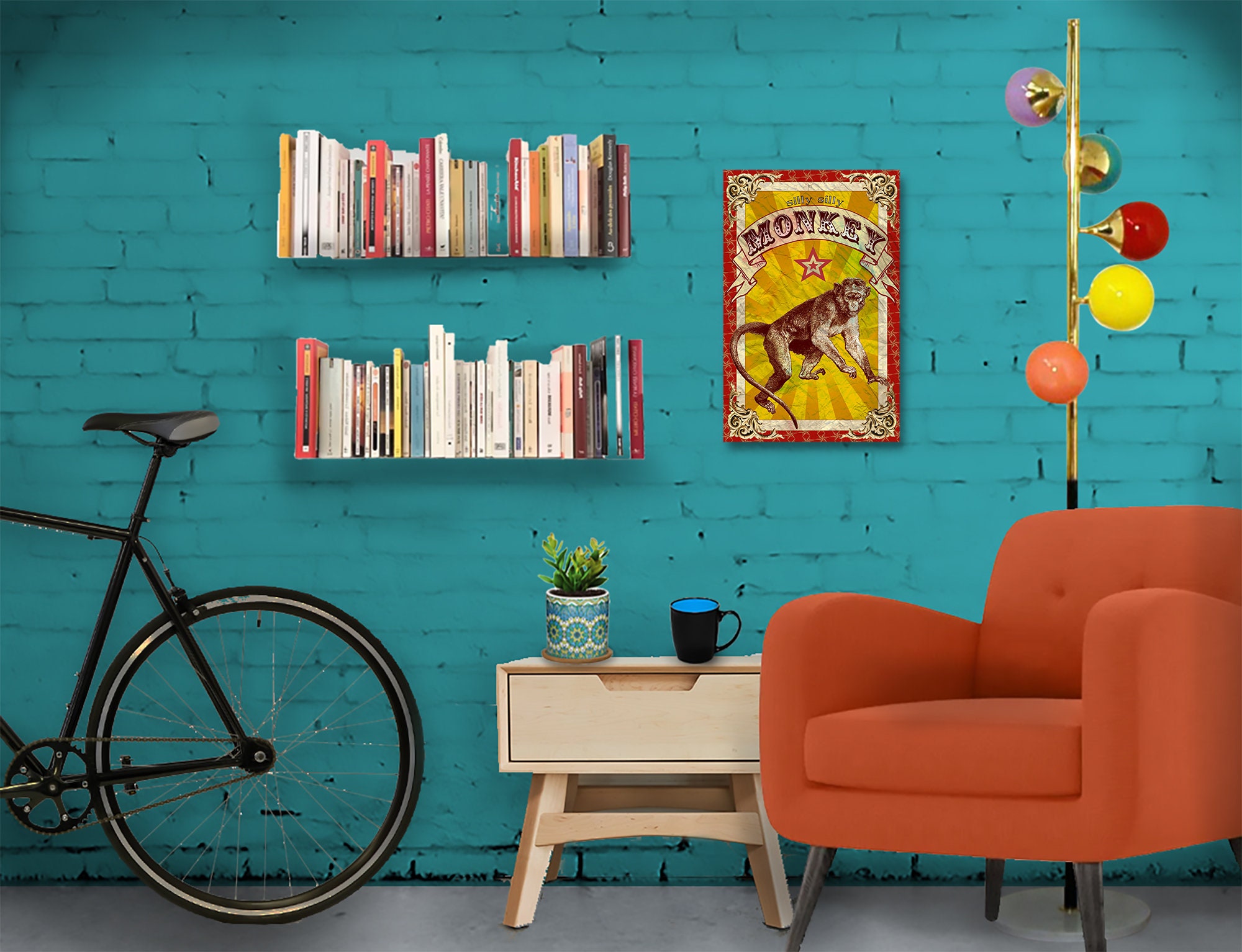 11 X 17 Inch Circus Monkey Poster Print - Etsy