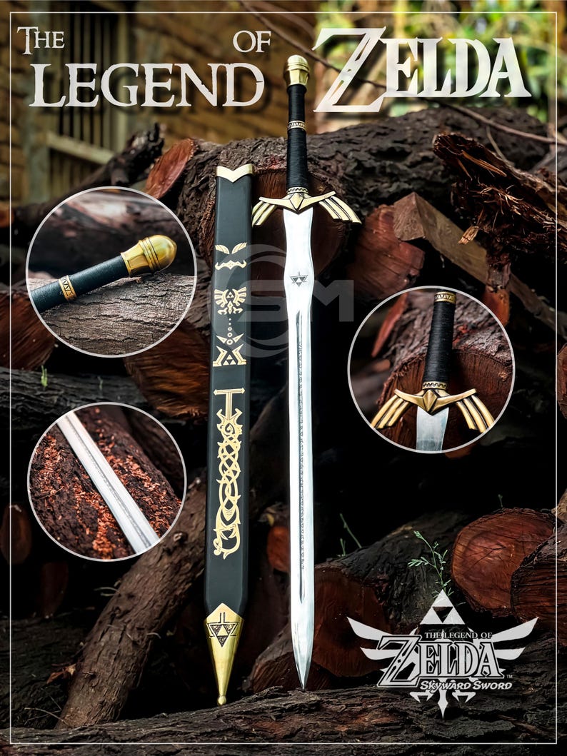 Hand Forged Sword Custom Sword Legend of Black ZELDA Master Skyward ...