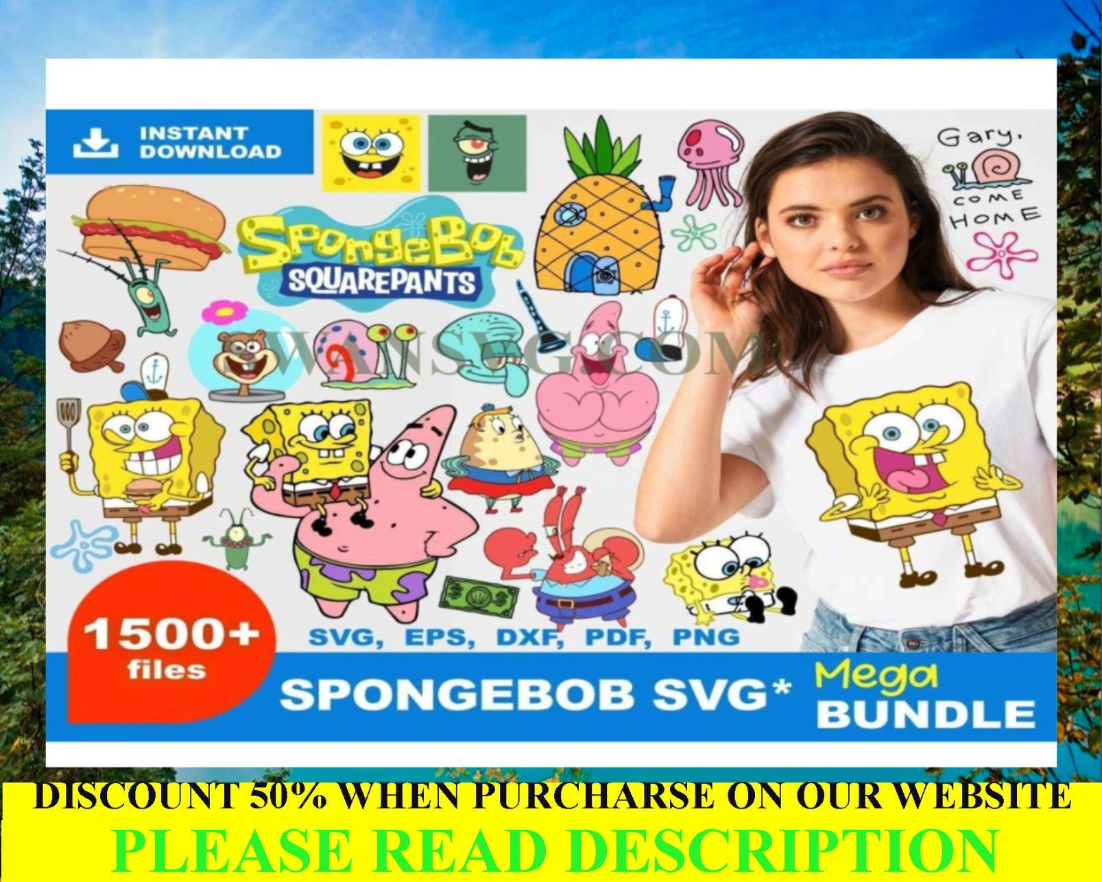 1500 Spongebob Mega Bundle, Trending Svg, Spongebob Characters Svg ...