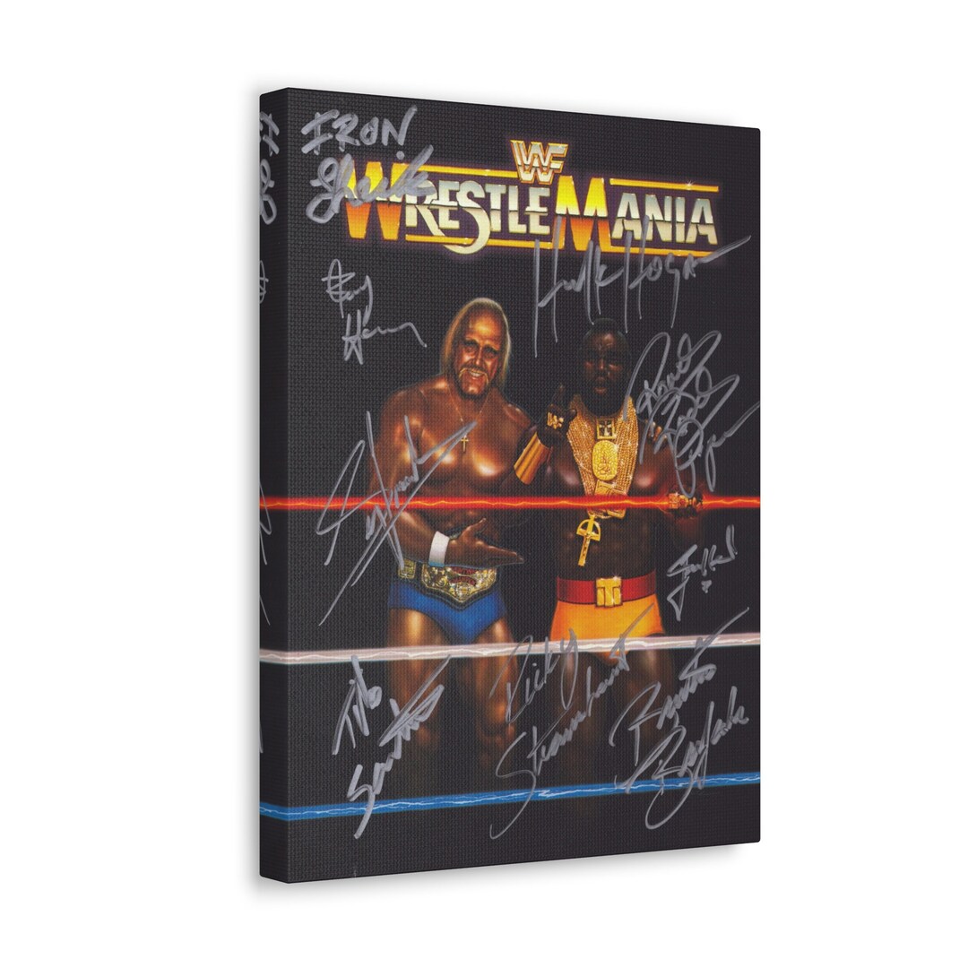 Wrestlemania Promo With Autographs Wrestling Canvas Art Various Sizes ...