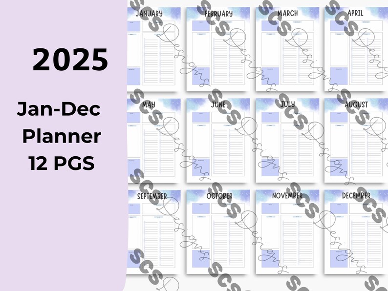 2025 Planner Bundle, 2025 Ready to Print Digital Files, 2025 Calendar ...