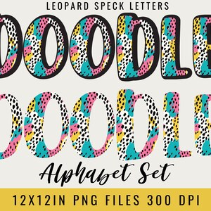 Leopard Doodle Alphabet Font , Doodle Letters PNG, PNG Alpha Bubble ...