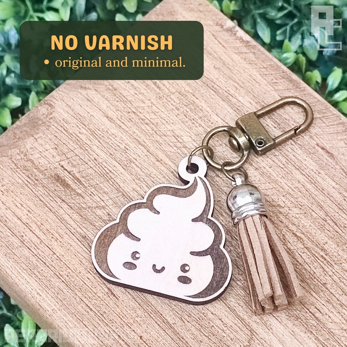 Personalized Poop Emoji Keychain, Cute Face Keychain With Brown Tassel ...