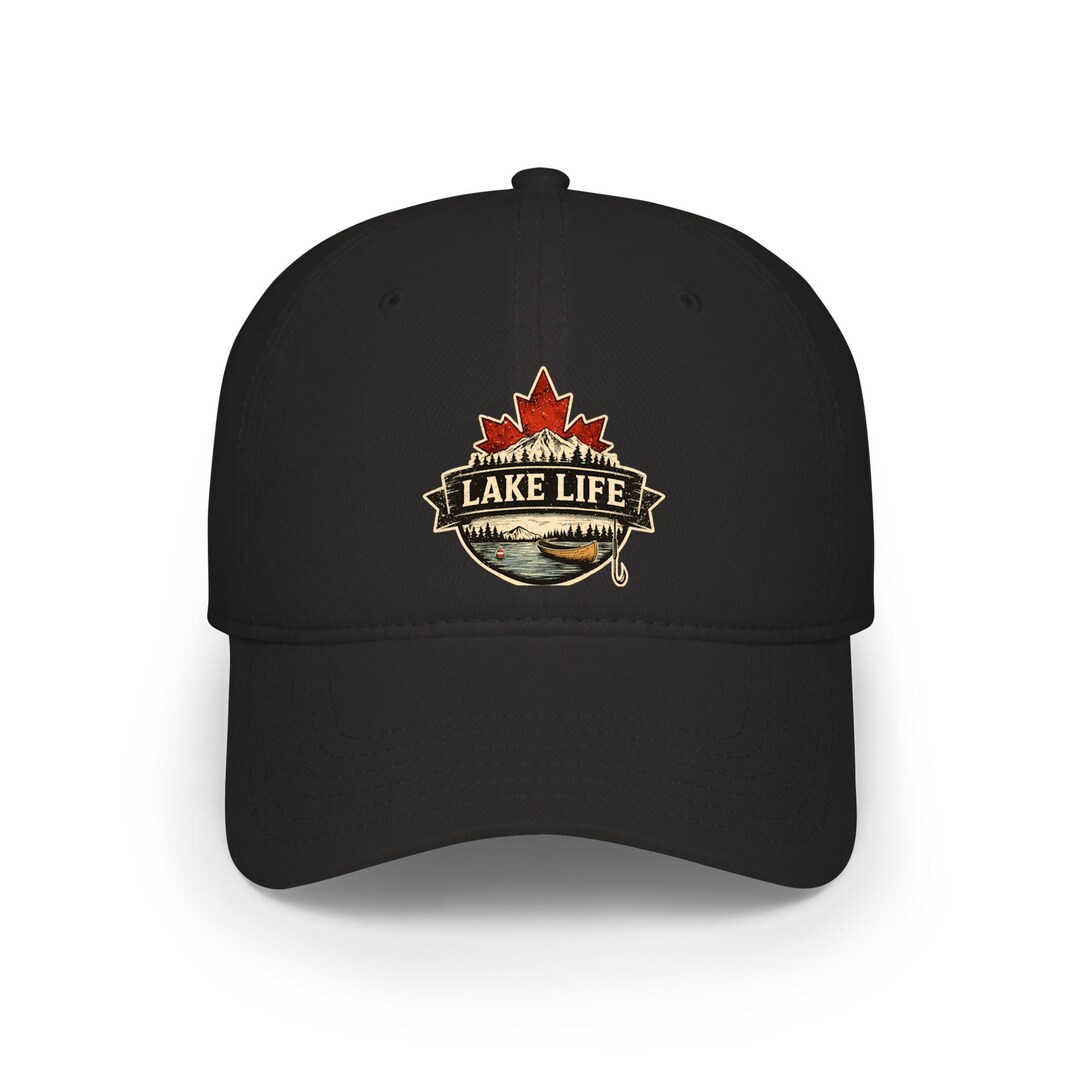 Lake Life Baseball Cap | Maple Leaf Lake Scene - Etsy