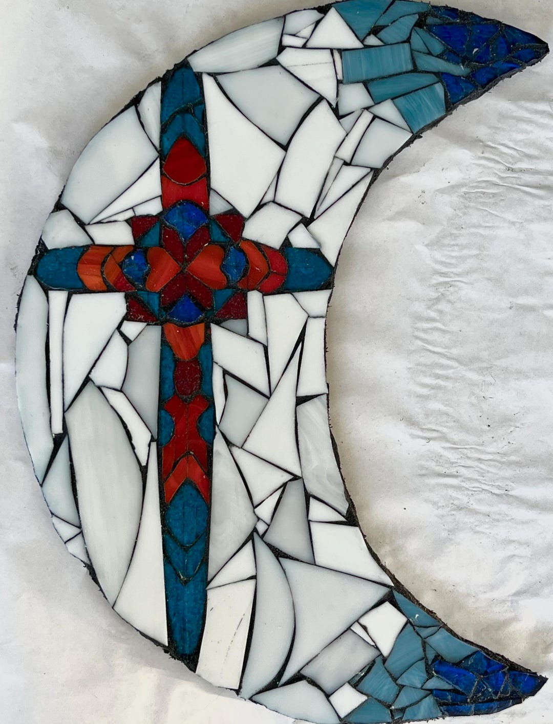 Half Moon Mosaic Door Wreath, Inside/outside Decor - Etsy