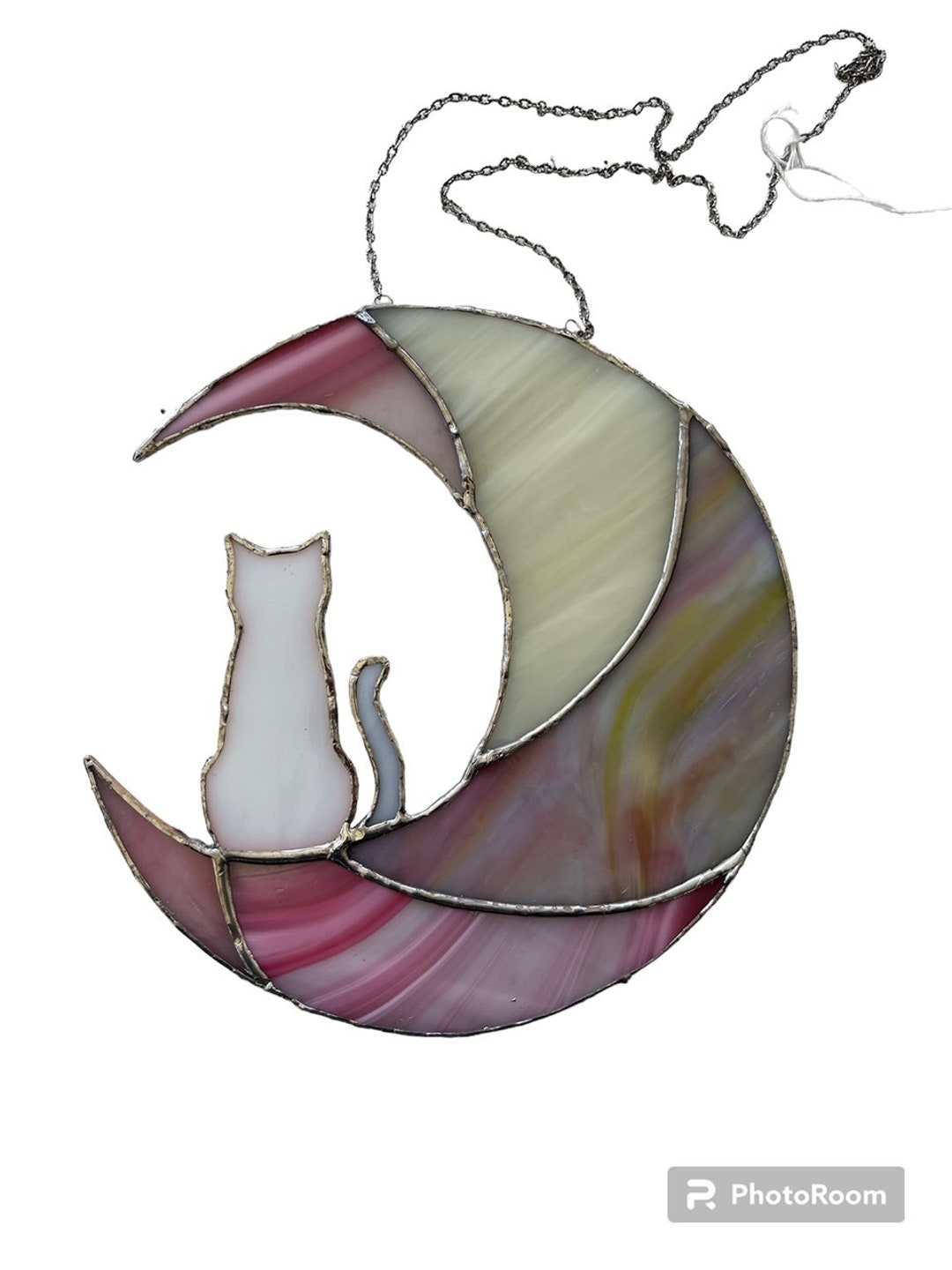 Stained Glass Moon & Kitty Suncatcher - Etsy