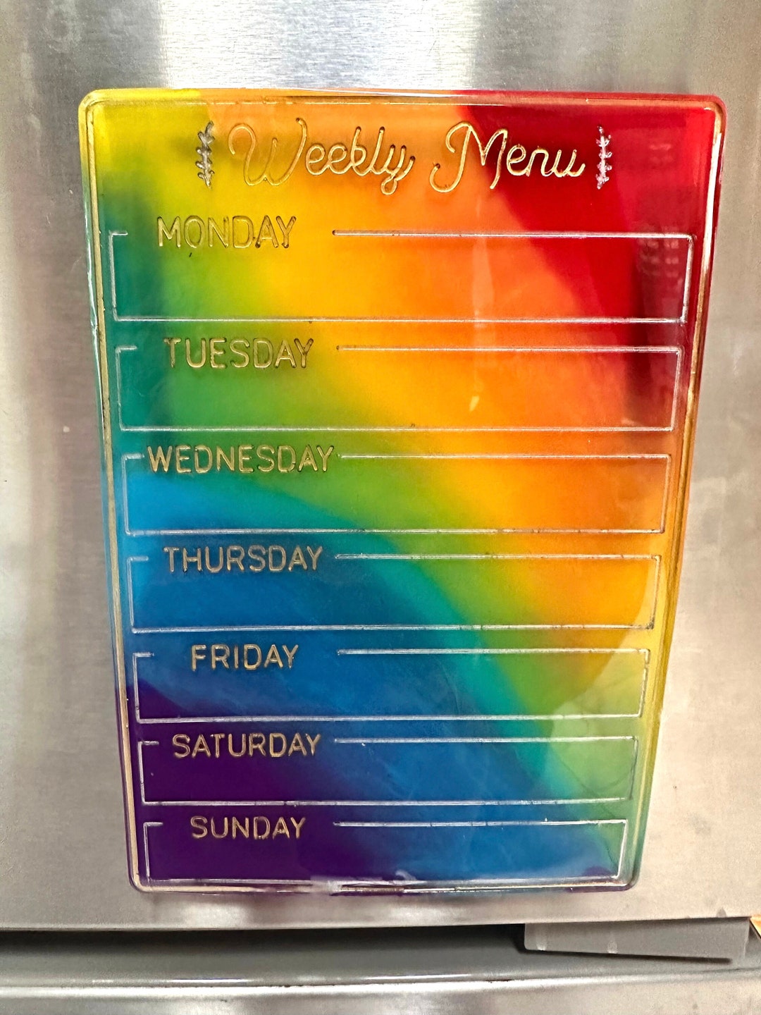 Resin Weekly Menu Magnet Dry Erase Menu Magnetic Meal Planner - Etsy