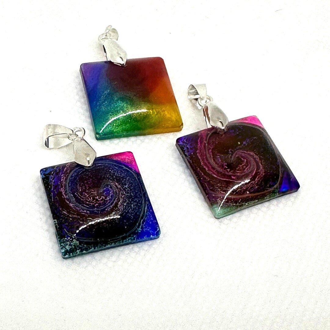 Small Square Pendant Necklace Square Pendant Square Necklace Swirl ...