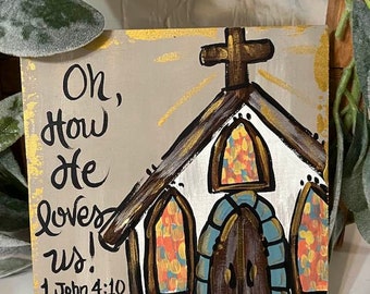 CKH Designs, Church Art, Church Painting, Wood Painting, Original ...