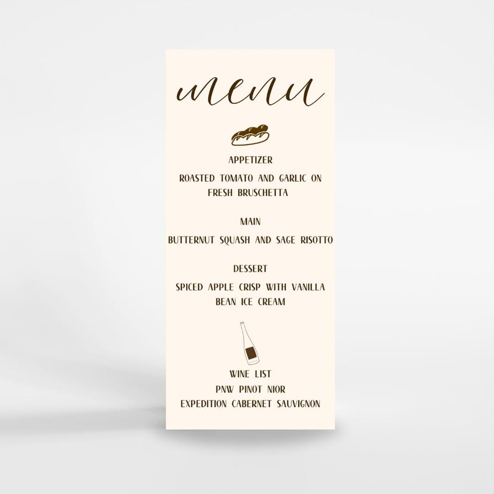 Cute Dinner Party Menu Template | Instant Download | Editable Canva ...