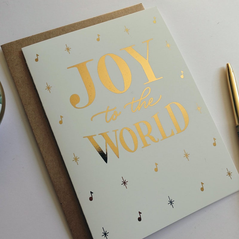 Gold Christmas Card - Etsy