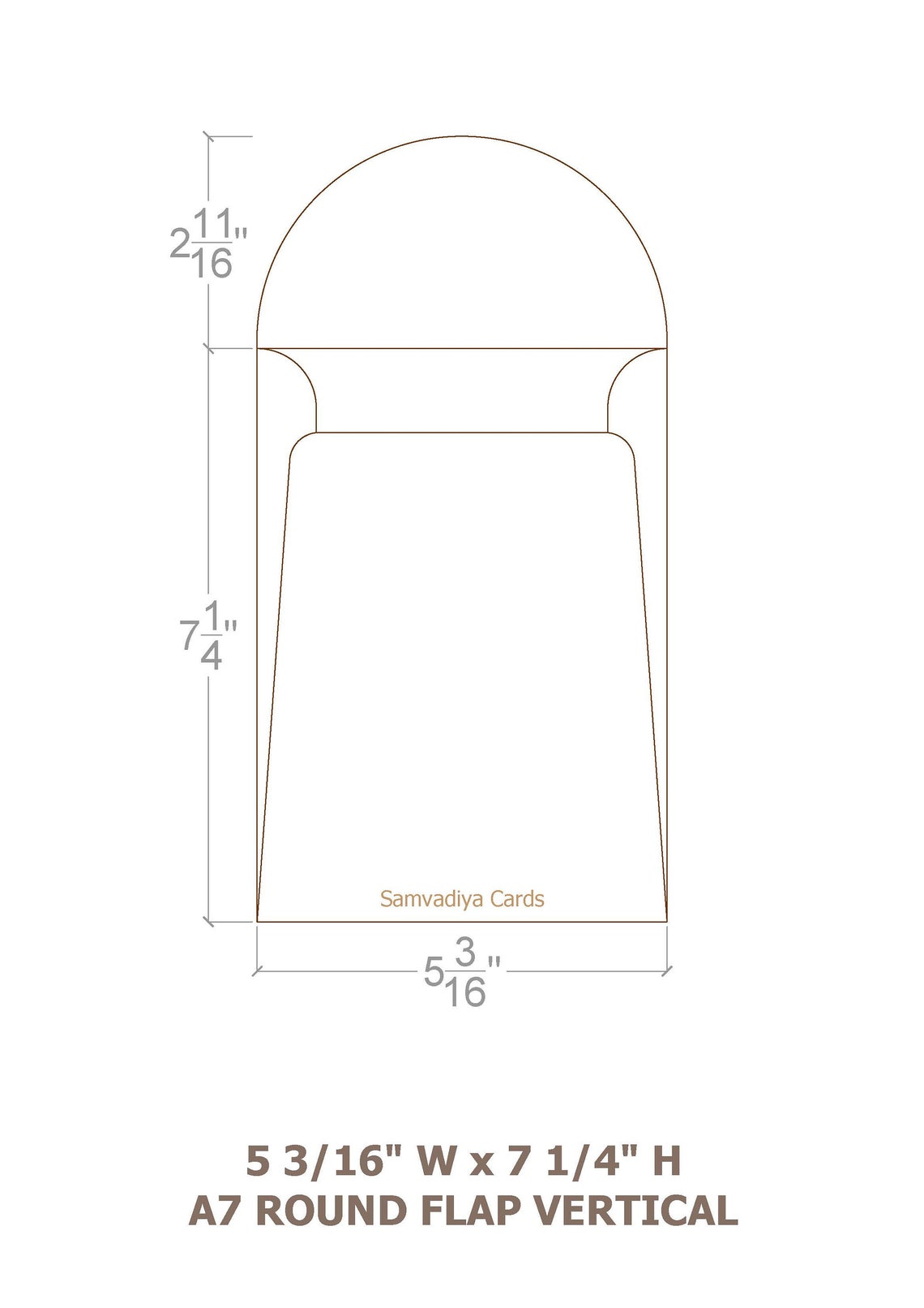 Premium Envelope: Specialty Envelope A7 Size, Portrait Round Flap ...
